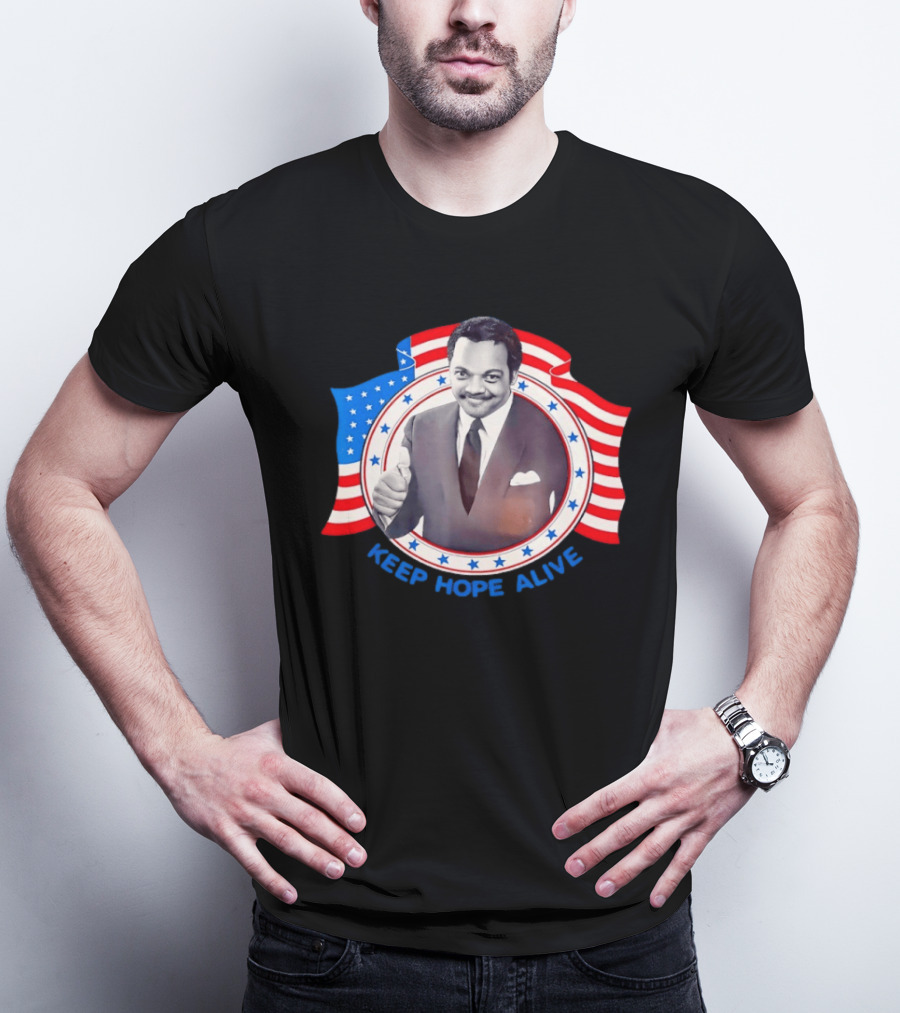 Jackson Jesse Keep Hope Alive Patriotic American Flag Stars T-Shirt