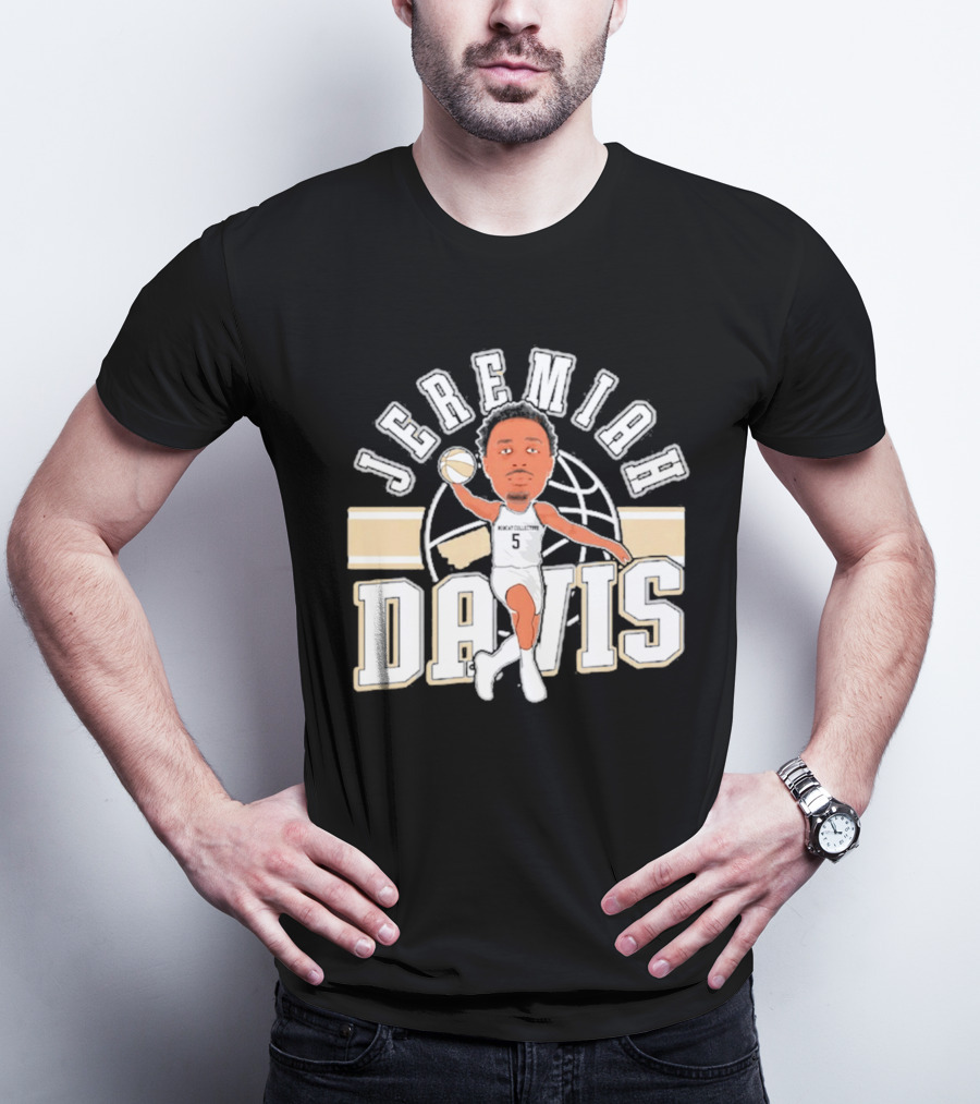 Jeremiah Davis Basketball Caricature Montana State Bobcats '26 T-Shirt