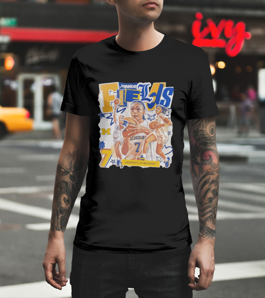 Jessica Fields University Of Michigan Basketball Number 7 T-Shirt