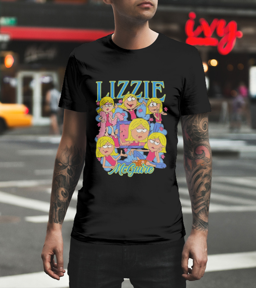 Lizzie McGuire Cartoon Characters Graphic Featuring Lizzie T-Shirt