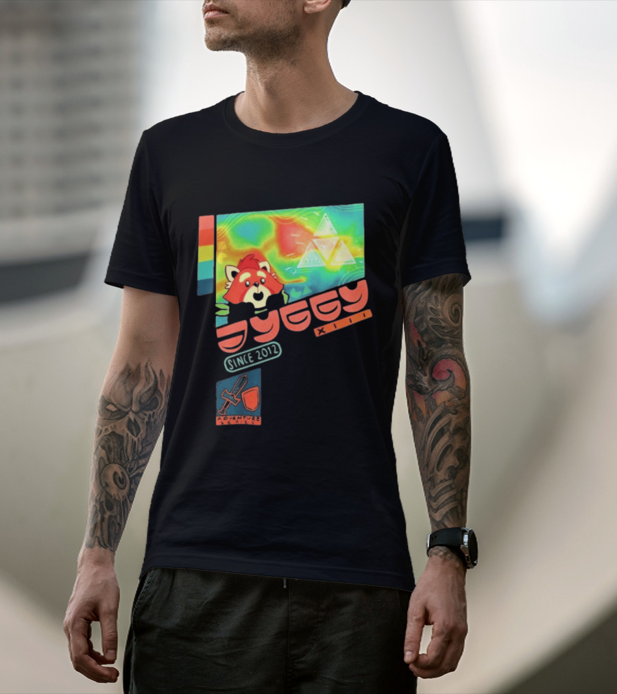 Jyggy Adventuring Since 2012 Red Panda Adventure Seeker Triangles T-Shirt