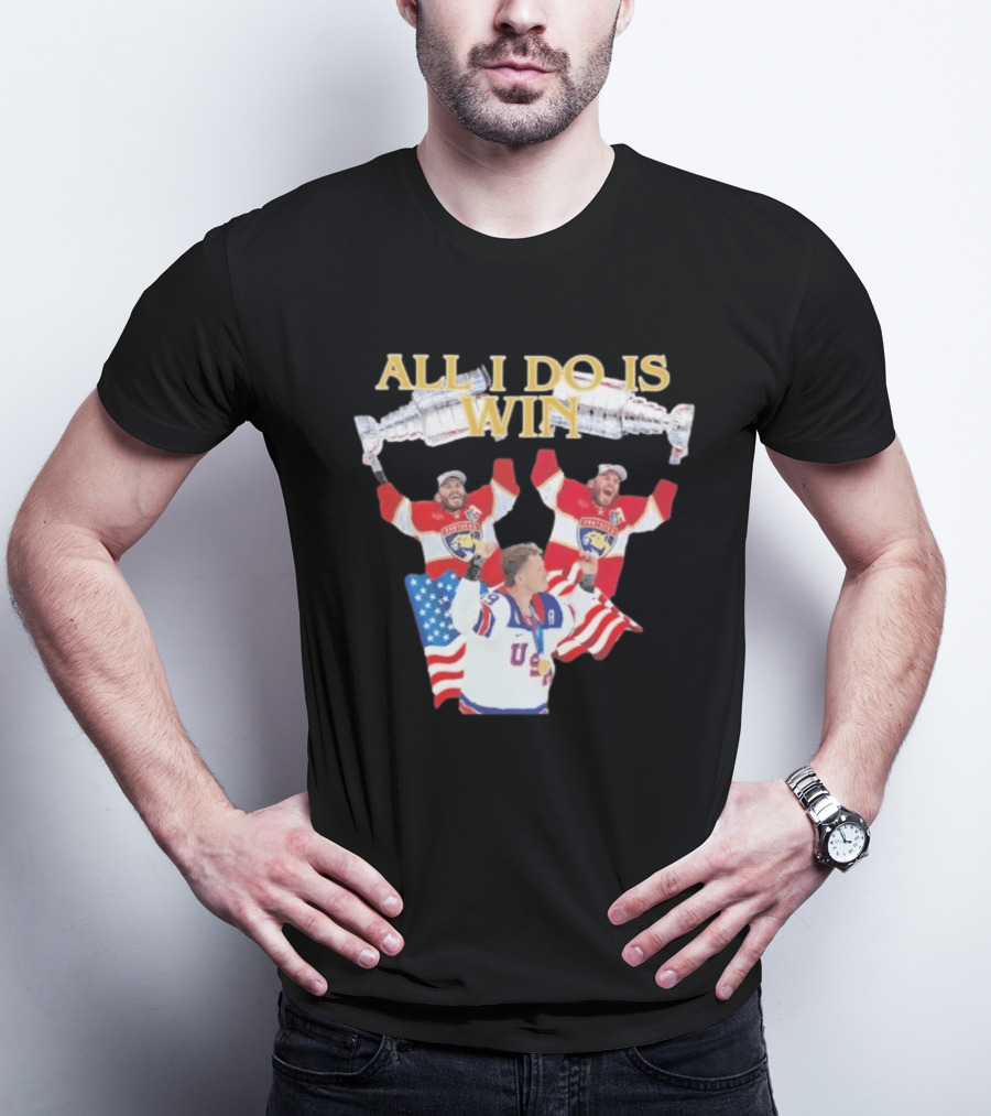 All I Do Is Win Matthew Tkachuk USA Hockey Panthers Flag T-Shirt