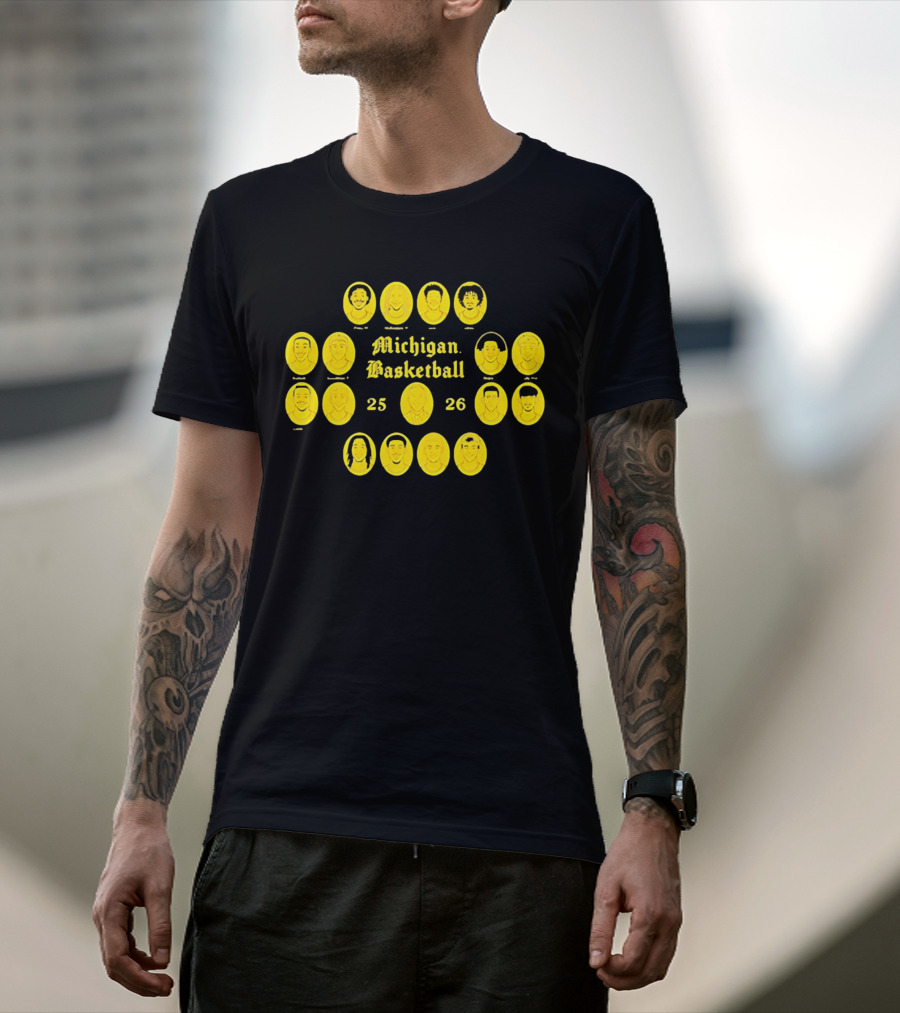 Michigan Basketball 25 26 Roster Featuring College Team Players T-Shirt