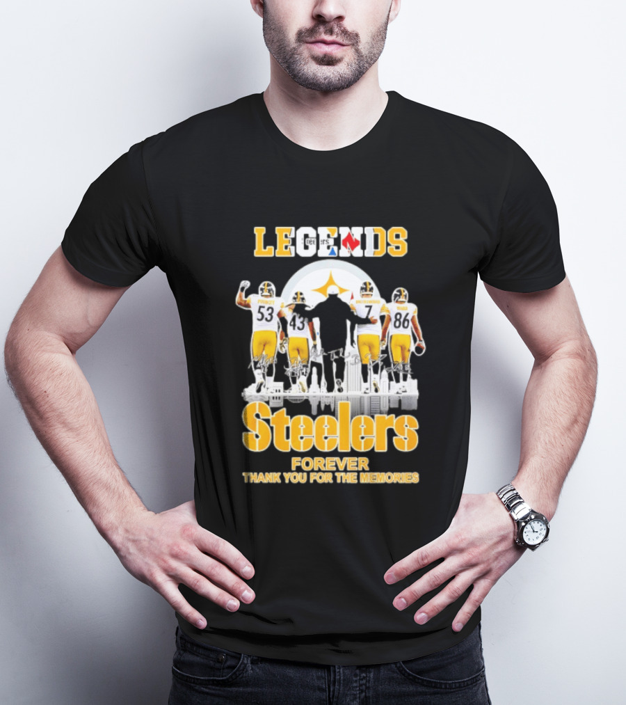 Steelers Legends Forever Thank You For The Memories City Skyline T-Shirt