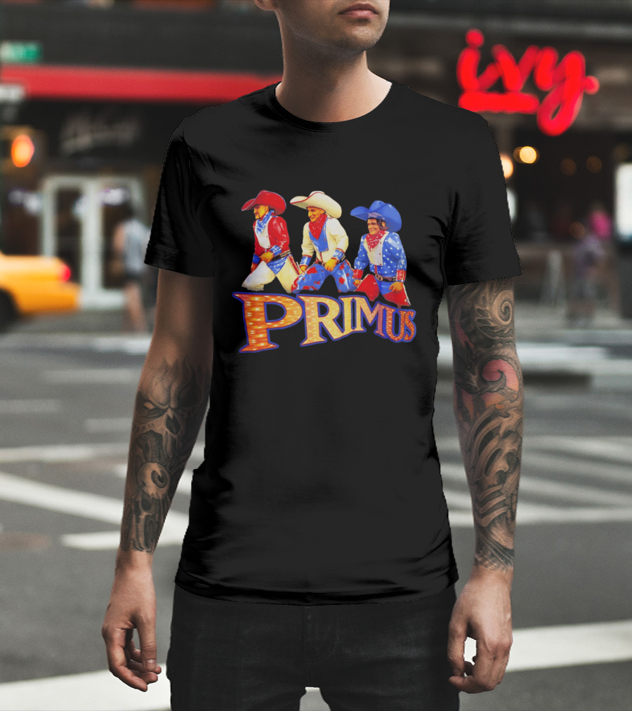 Primus Cowboys Band Merch Colorful Western T-Shirt