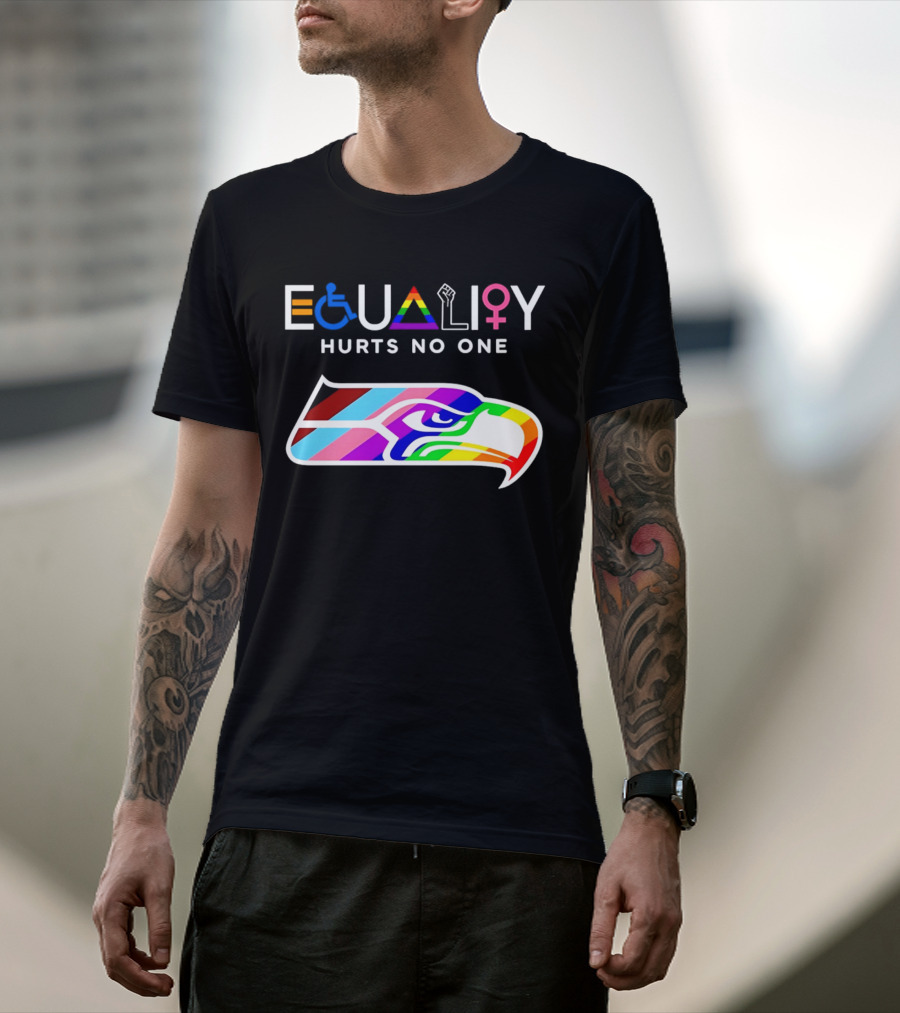 Seattle Seahawks Equality Hurts No One Inclusive Pride T-Shirt