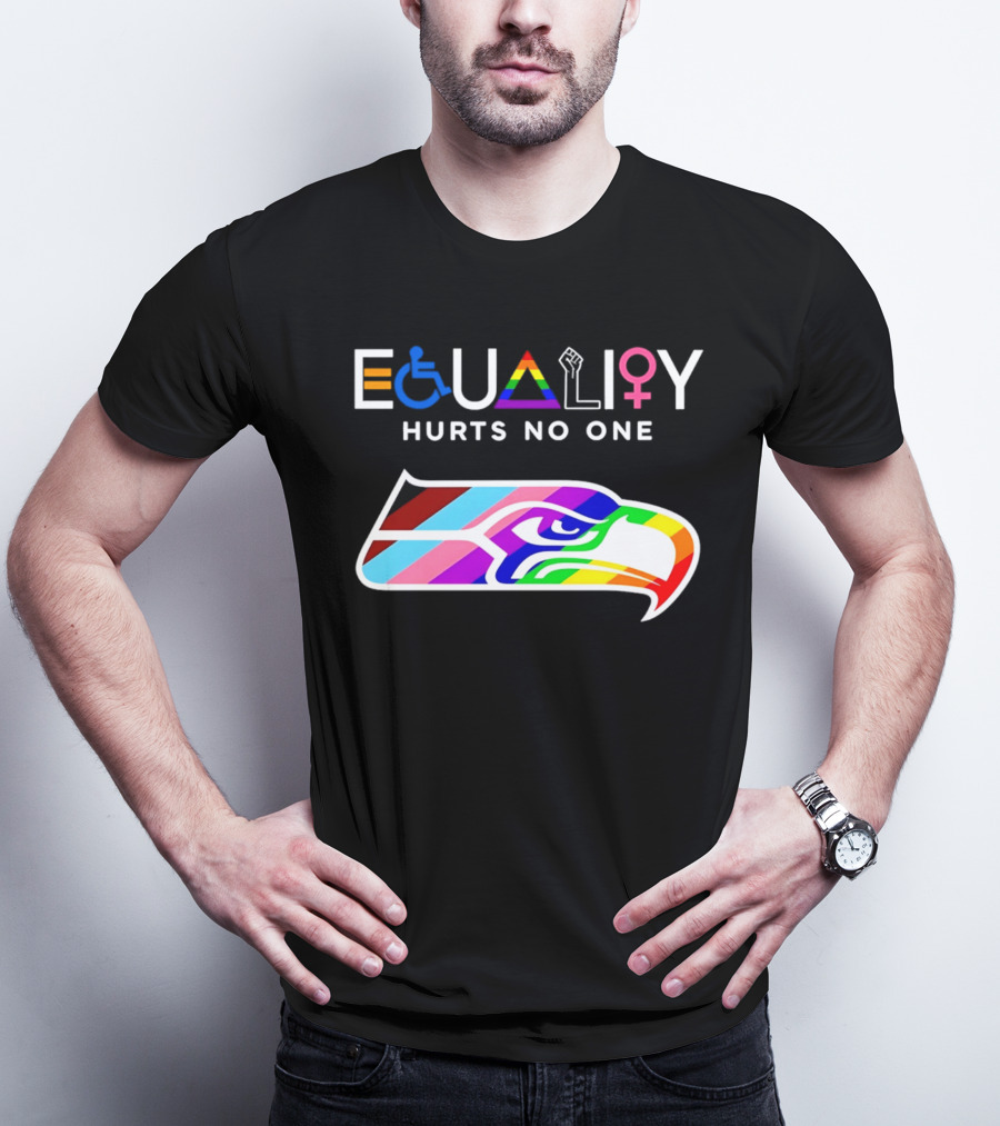 Seattle Seahawks Equality Hurts No One Inclusive Pride T-Shirt