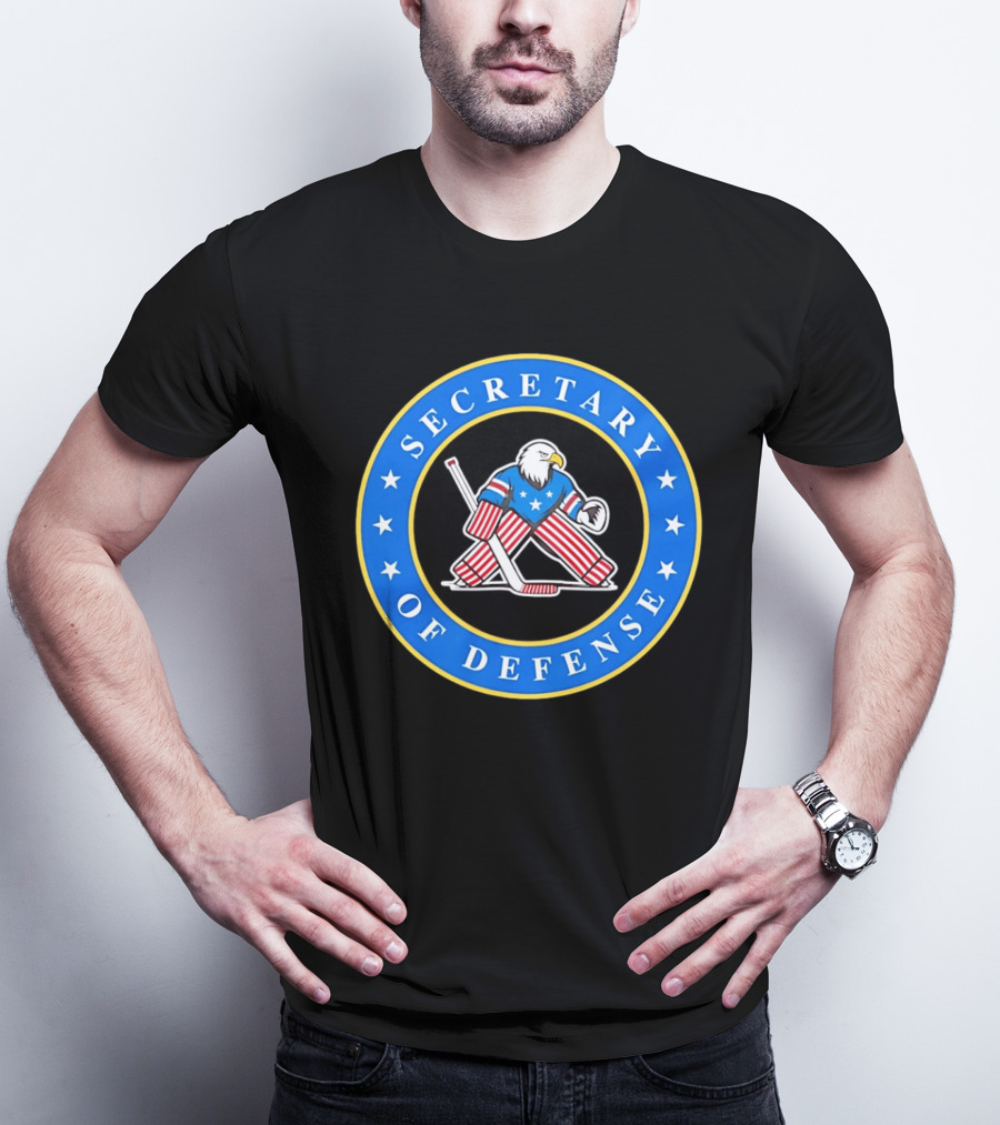 Secretary Of Defense USA Hockey Bald Eagle Goalie Stars Stripes T-Shirt