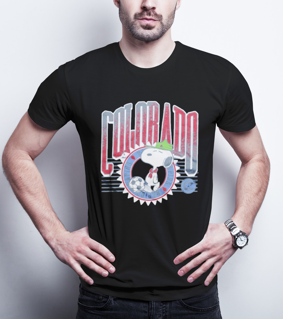 Peanuts Snoopy Colorado Rapids Soccer Cartoon T-Shirt