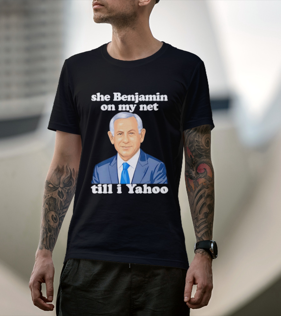 She Benjamin On My Net Till I Yahoo Cartoon Benjamin Portrait Blue Suit T-Shirt
