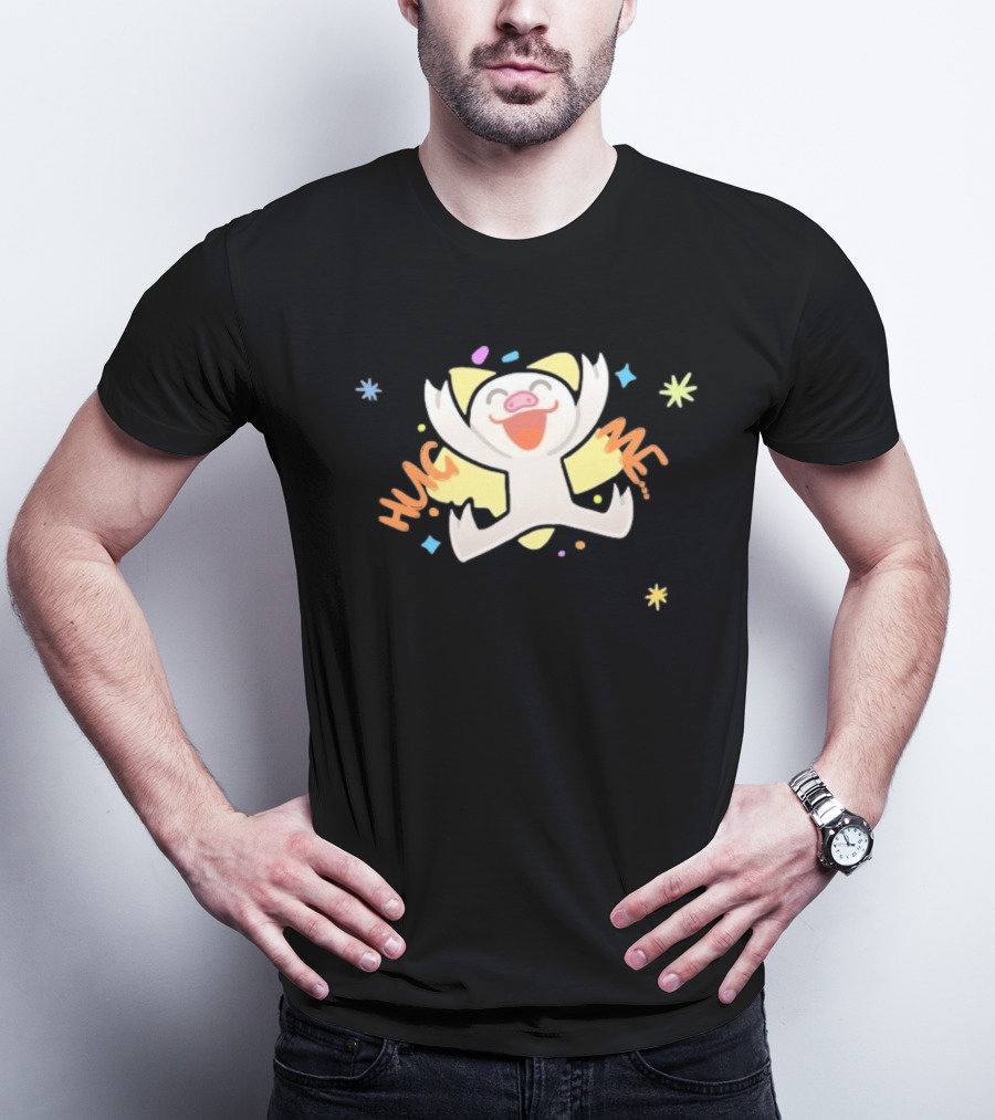 Shovda Hug Me Cute Cartoon Pig With Colorful Stars And Burst T-Shirt