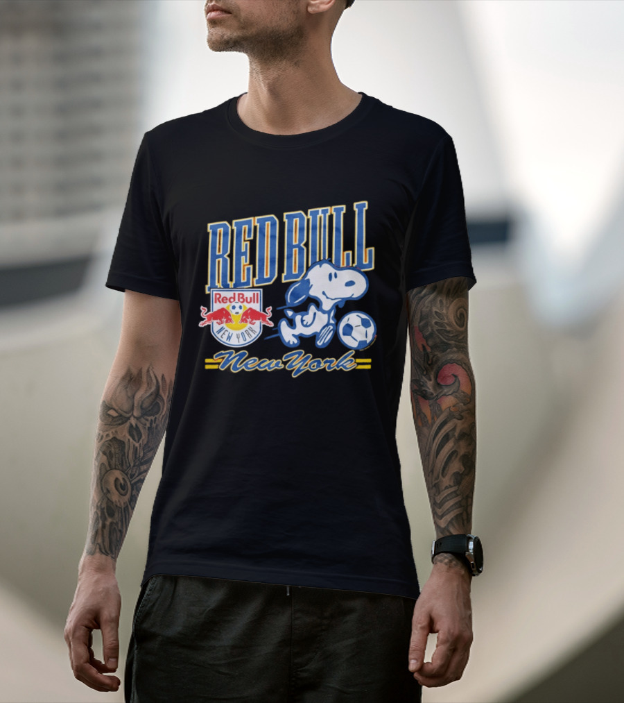 Peanuts Snoopy Red Bull New York Soccer Collaboration T-Shirt