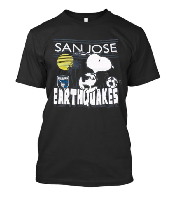 San Jose Earthquakes Snoopy Peanuts Soccer Collaboration T-Shirt