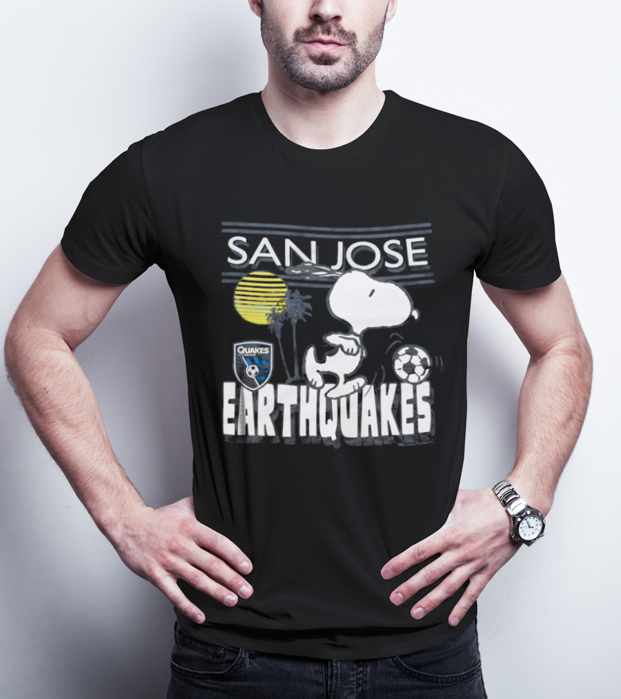 San Jose Earthquakes Snoopy Peanuts Soccer Collaboration T-Shirt