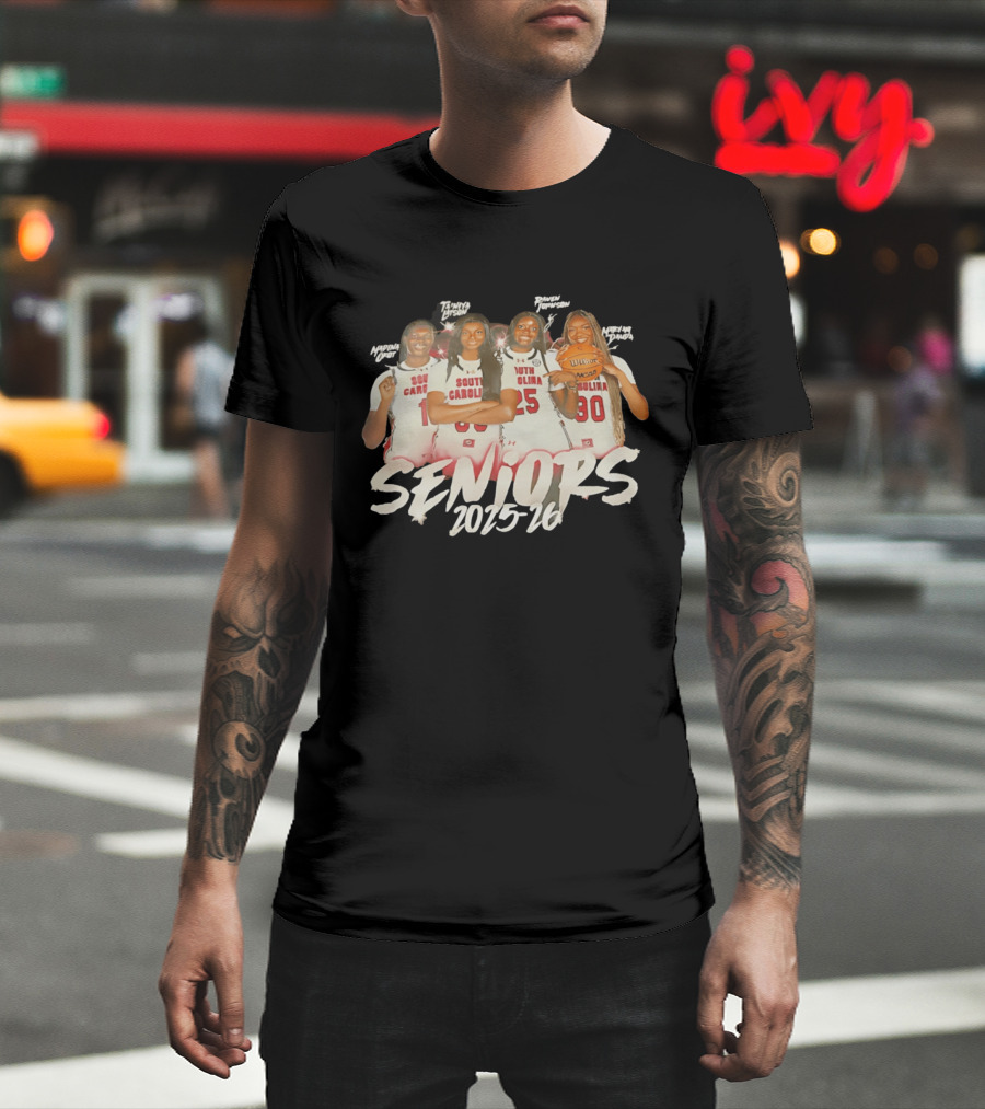 South Carolina Women's Basketball Seniors 2025 26 Aiysha Davis Joyce Tanya Latson Marina Okafor Nneka Nadarai T-Shirt