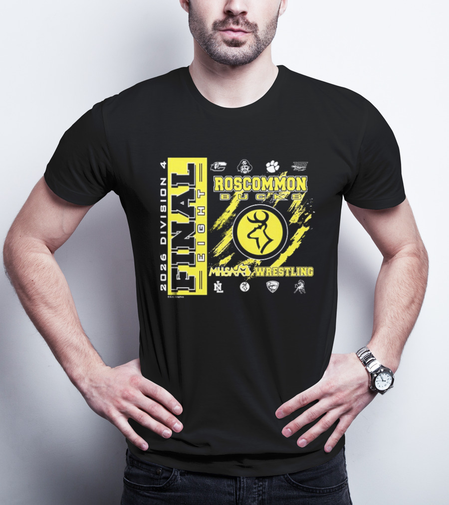Roscommon Bucks 2026 Final Eight MHSAA Wrestling Division 4 T-Shirt