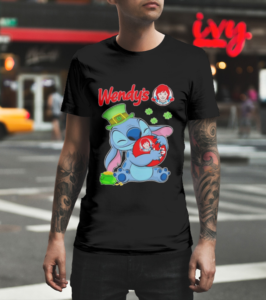 Wendy's Leprechaun Hat Stitch Hugging St Patricks Day T-Shirt