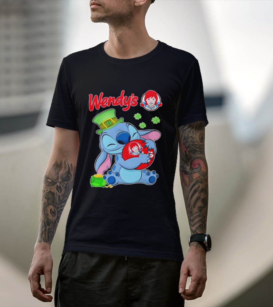 Wendy's Leprechaun Hat Stitch Hugging St Patricks Day T-Shirt