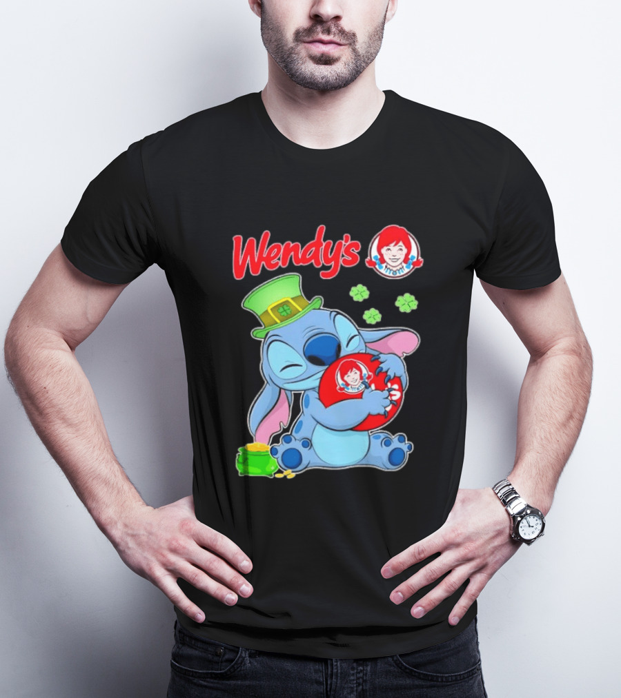 Wendy's Leprechaun Hat Stitch Hugging St Patricks Day T-Shirt