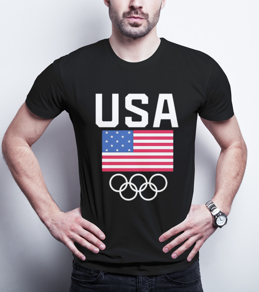 USA Flag Olympic Rings Team USA T-Shirt