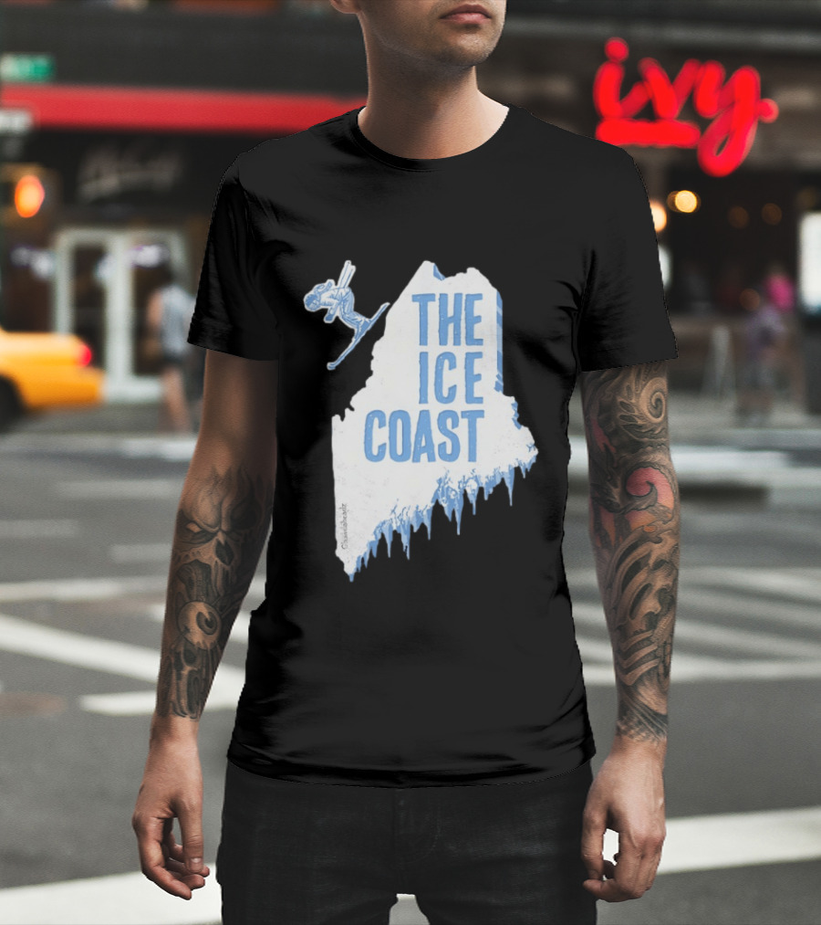 The Ice Coast Skier Jumping Map T-Shirt