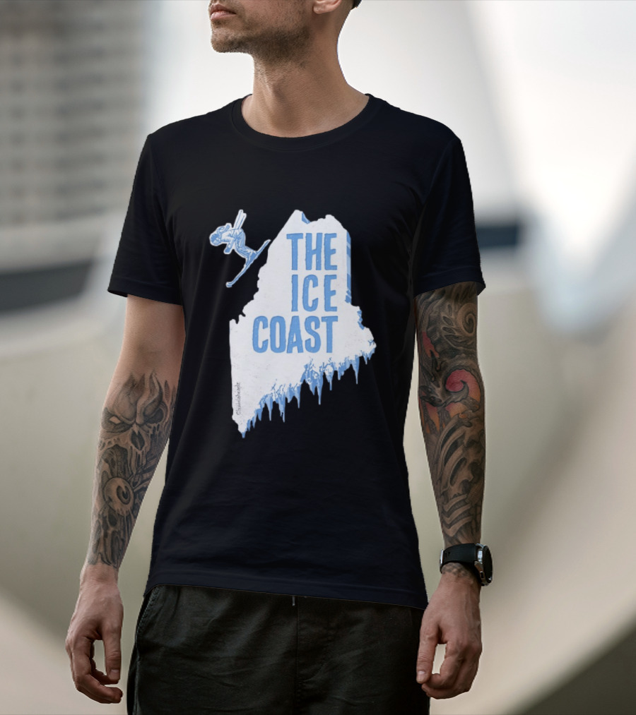 The Ice Coast Skier Jumping Map T-Shirt
