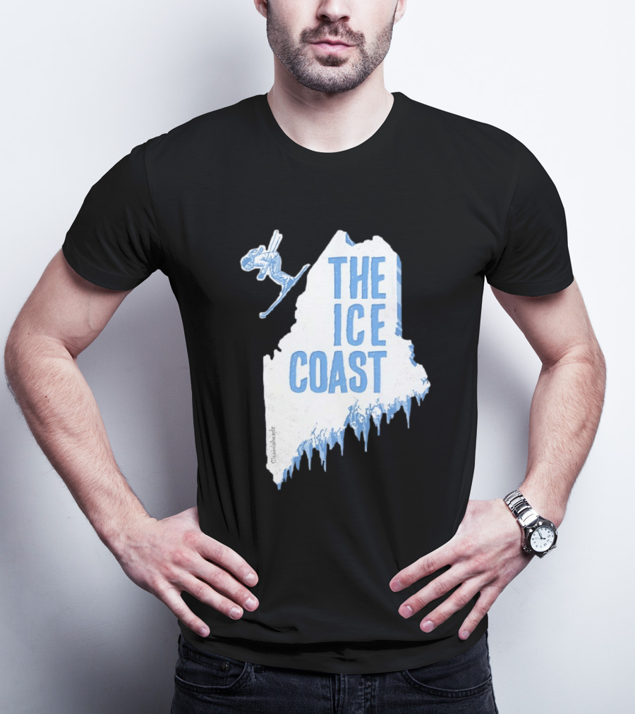 The Ice Coast Skier Jumping Map T-Shirt