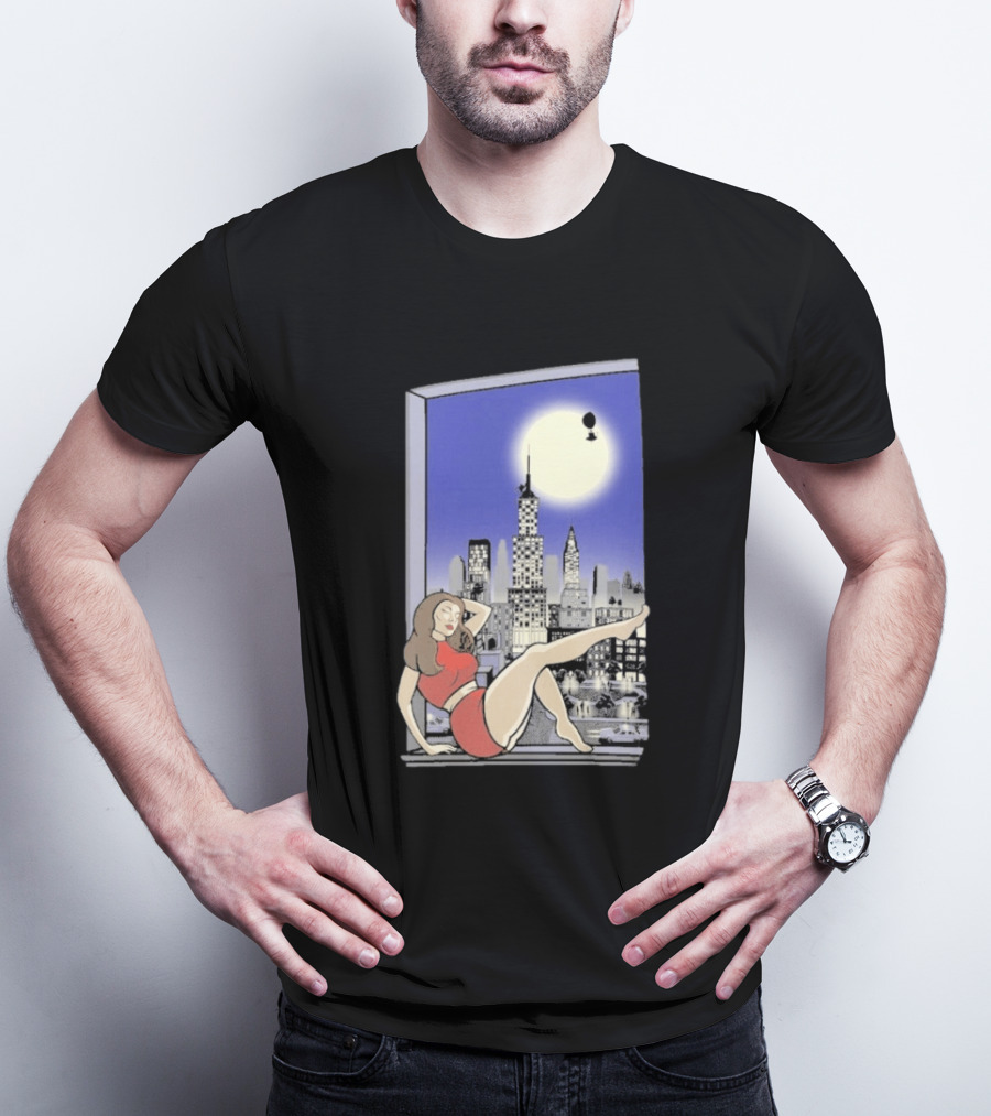 Pauline TheSpaceVixen Urban Moonlit Cityscape T-Shirt