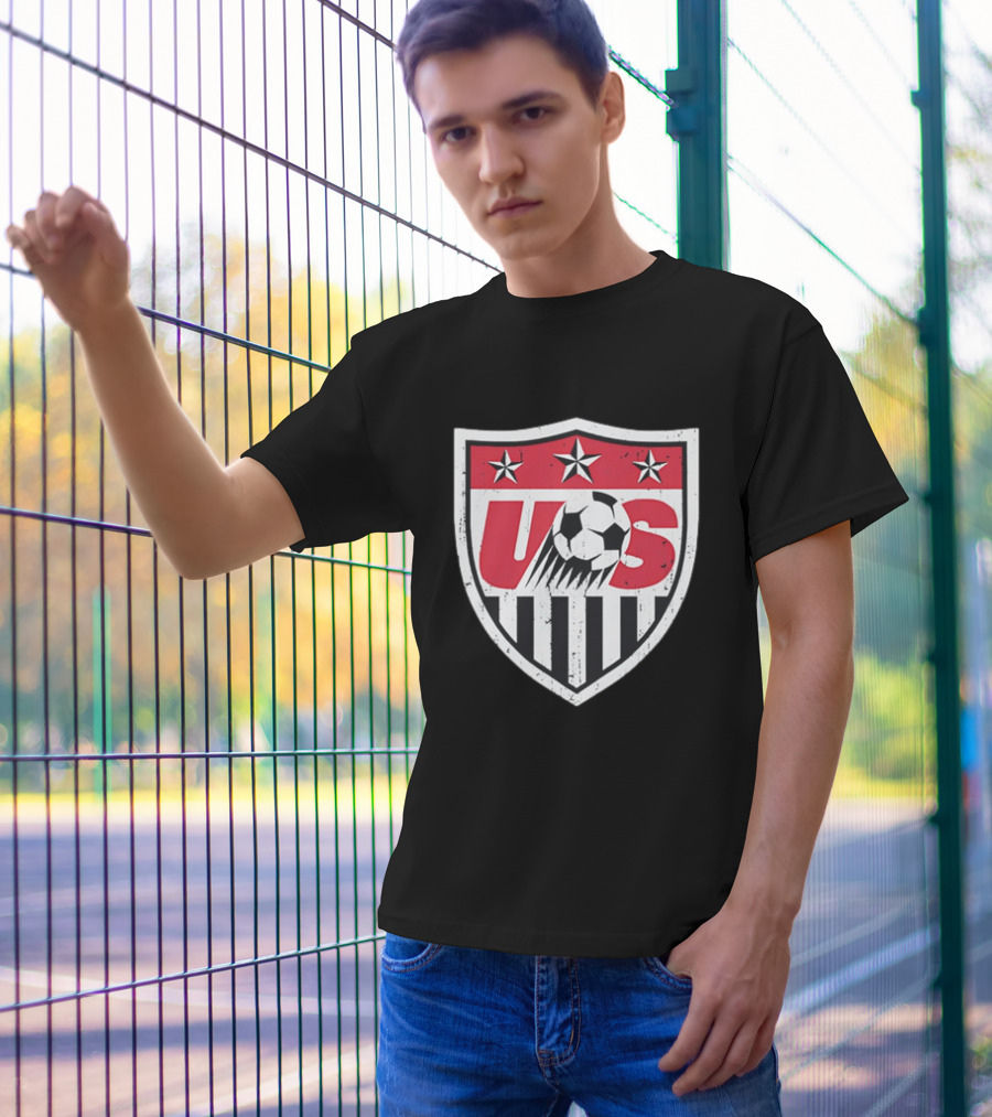 U.S. Soccer Stars And Stripes Emblem With Soccer Ball T-Shirt