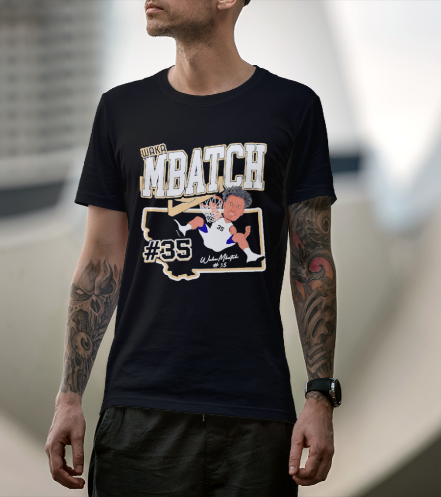 Waka Mbatch Montana State Bobcats Basketball #35 Caricature '26 T-Shirt