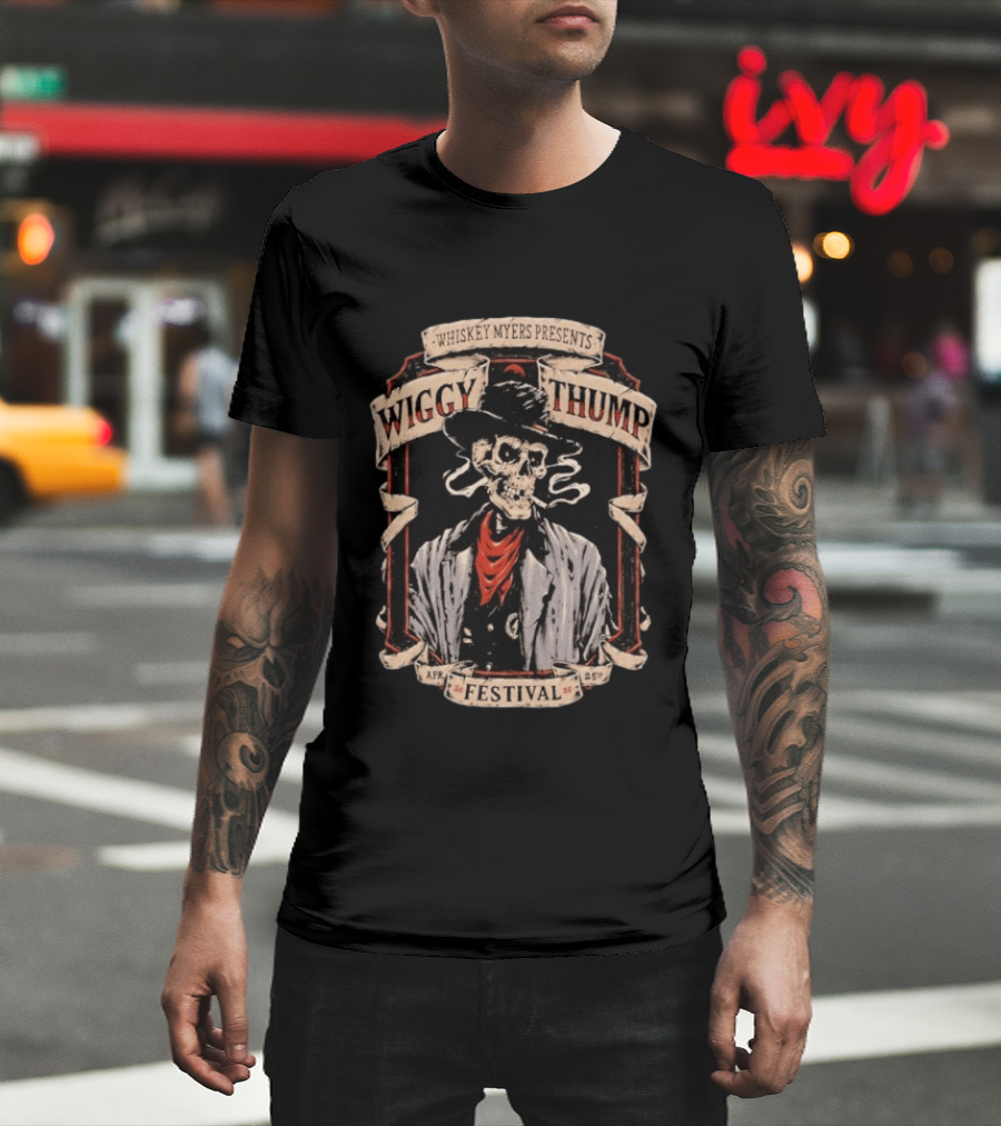 Whiskey Myers Wiggy Thump Festival April 25 2026 Skeleton Palestine Texas T-Shirt
