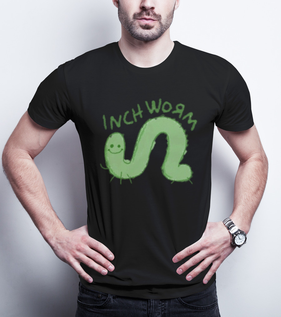 Zane Little Inch Worm Happy Green Cartoon T-Shirt
