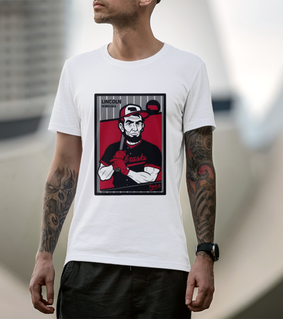 Lincoln Nebraska Cornhuskers Baseball Card Triple B T-Shirt