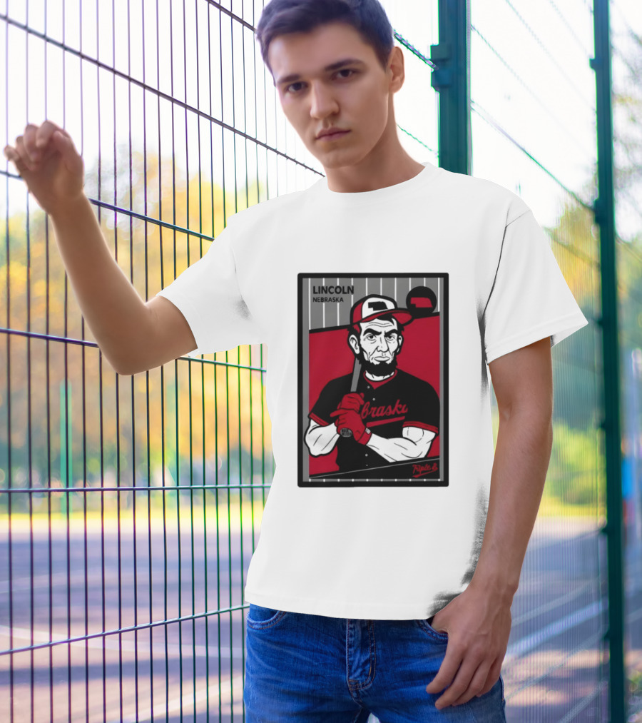 Lincoln Nebraska Cornhuskers Baseball Card Triple B T-Shirt