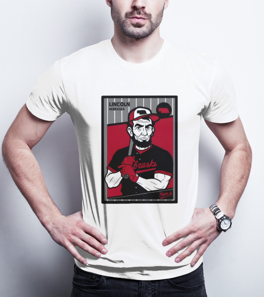 Lincoln Nebraska Cornhuskers Baseball Card Triple B T-Shirt