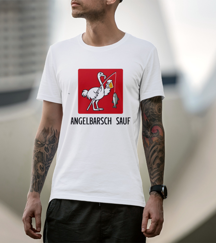 Angelbarsch Sauf Pelican Beer Fish Catching Fun T-Shirt