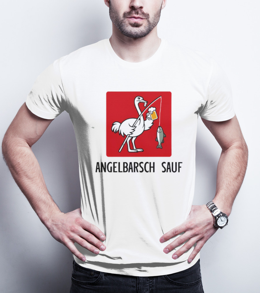 Angelbarsch Sauf Pelican Beer Fish Catching Fun T-Shirt