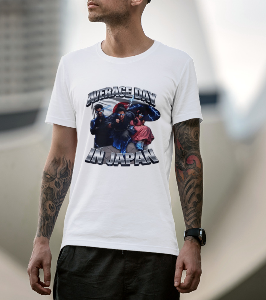 Average Day In Japan Superhero Action Adventure With Lightning Effects T-Shirt