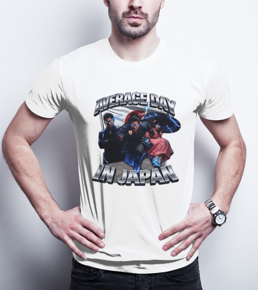 Average Day In Japan Superhero Action Adventure With Lightning Effects T-Shirt