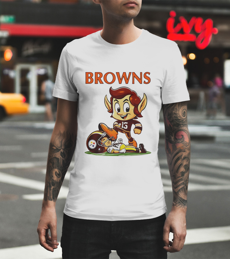 Cleveland Browns Victory Over Pittsburgh Steelers Rivalry Brownie T-Shirt