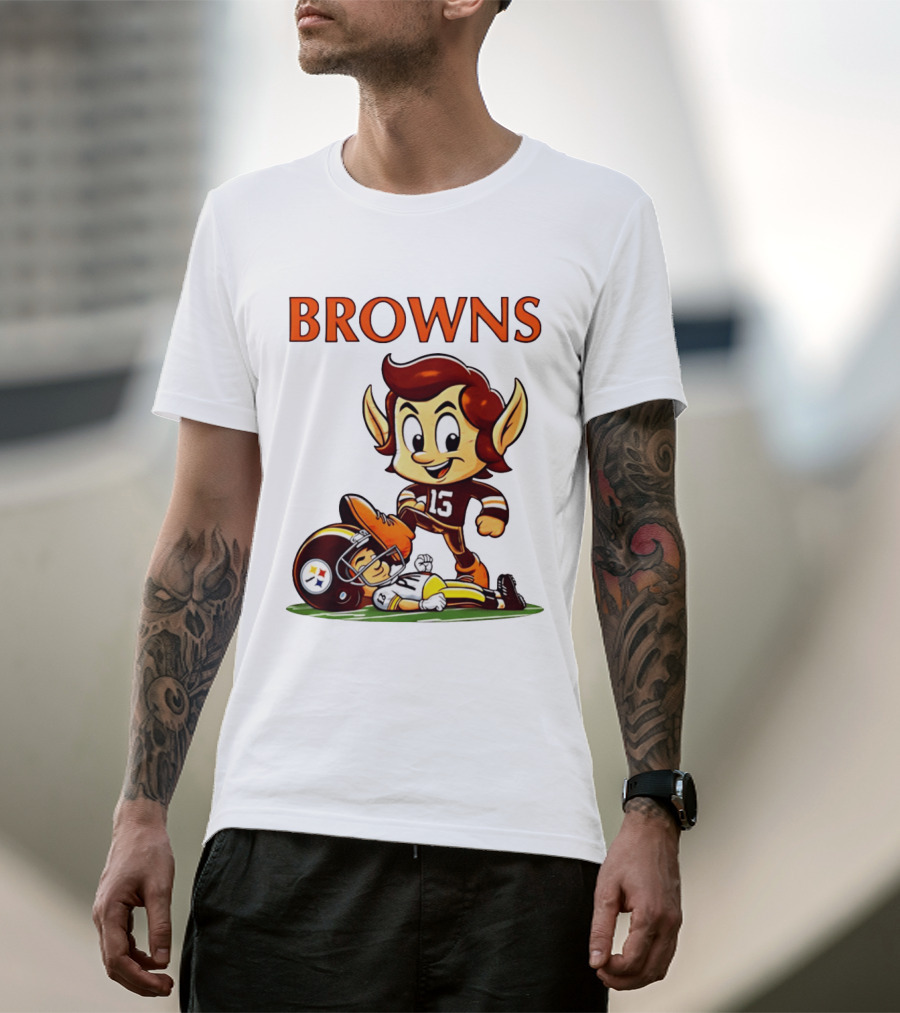 Cleveland Browns Victory Over Pittsburgh Steelers Rivalry Brownie T-Shirt