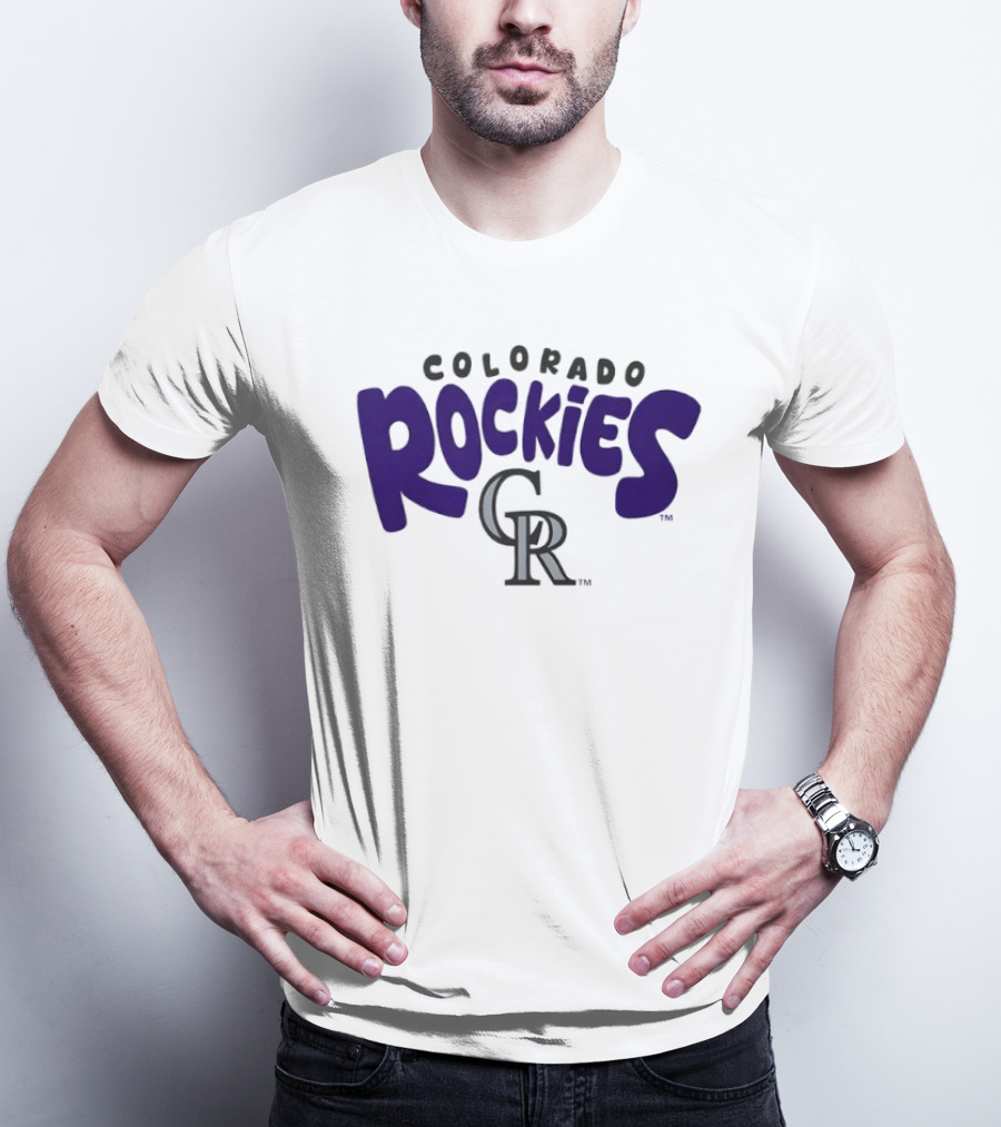 Colorado Rockies Bubble Text Crew Neck T-Shirt