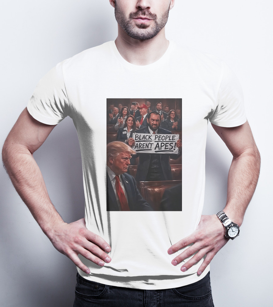 Black People Aren't Apes Anti Trump AI Green Protest Message T-Shirt