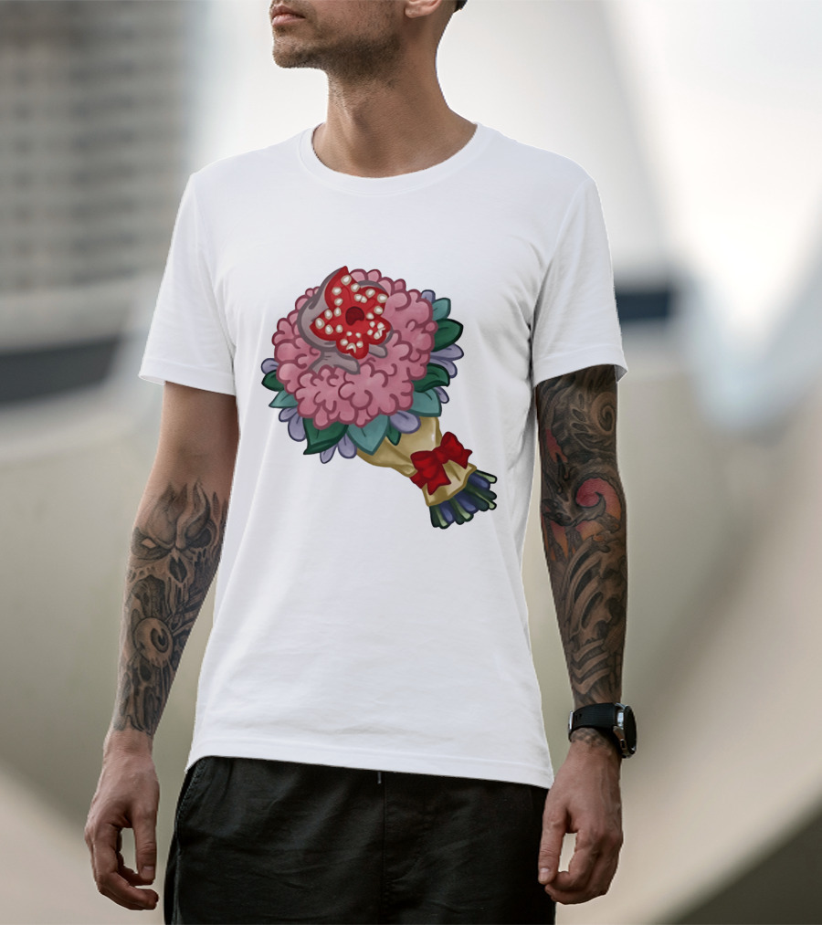Demodog Valentine Bouquet Flowers Stranger Things Horror T-Shirt