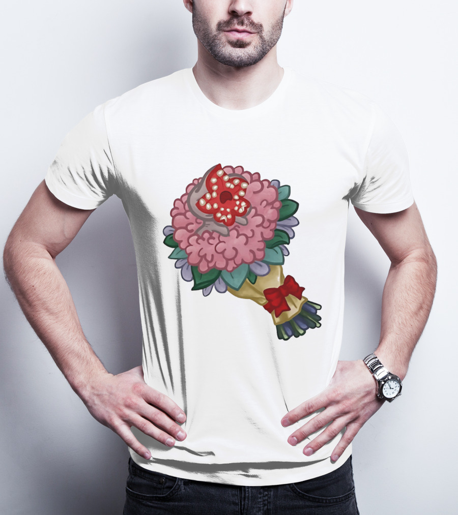 Demodog Valentine Bouquet Flowers Stranger Things Horror T-Shirt