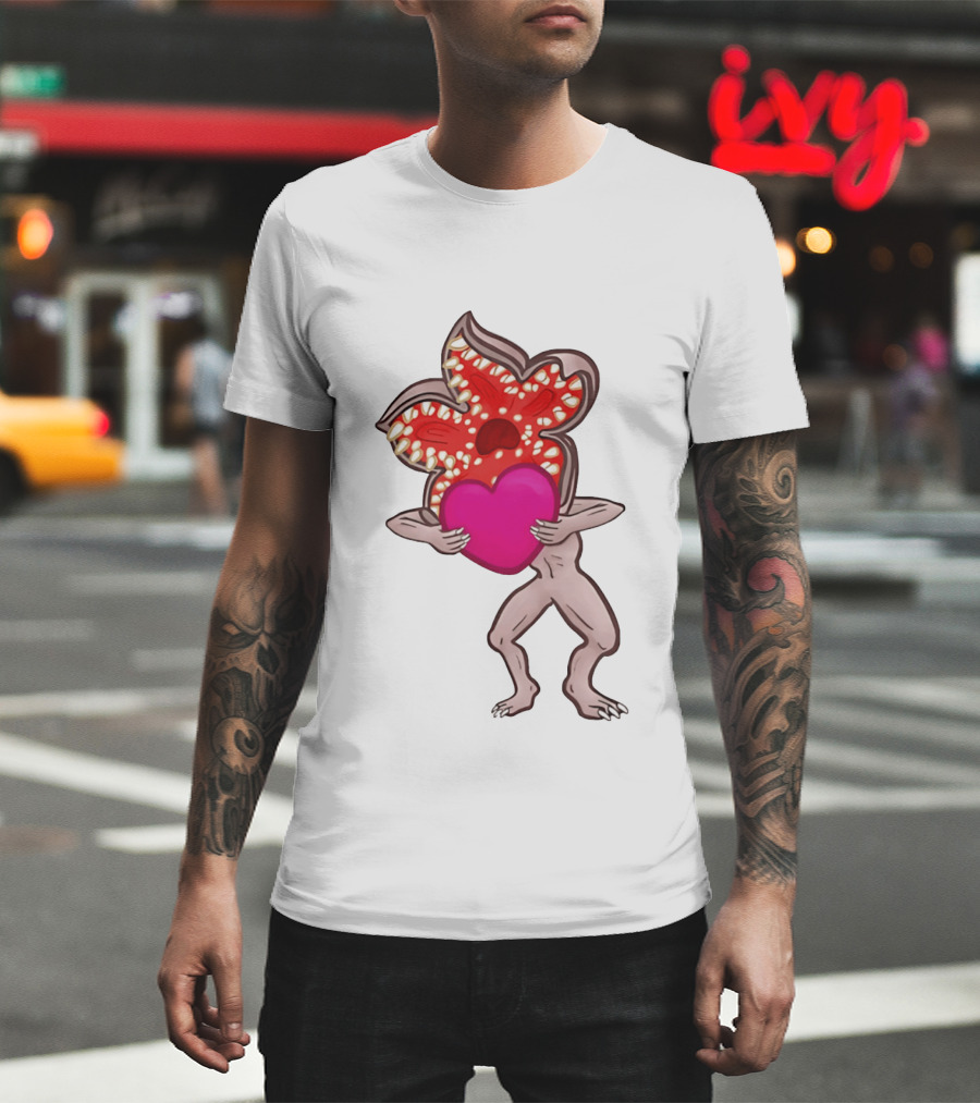 Demogorgon Embracing Heart Valentine Monster T-Shirt