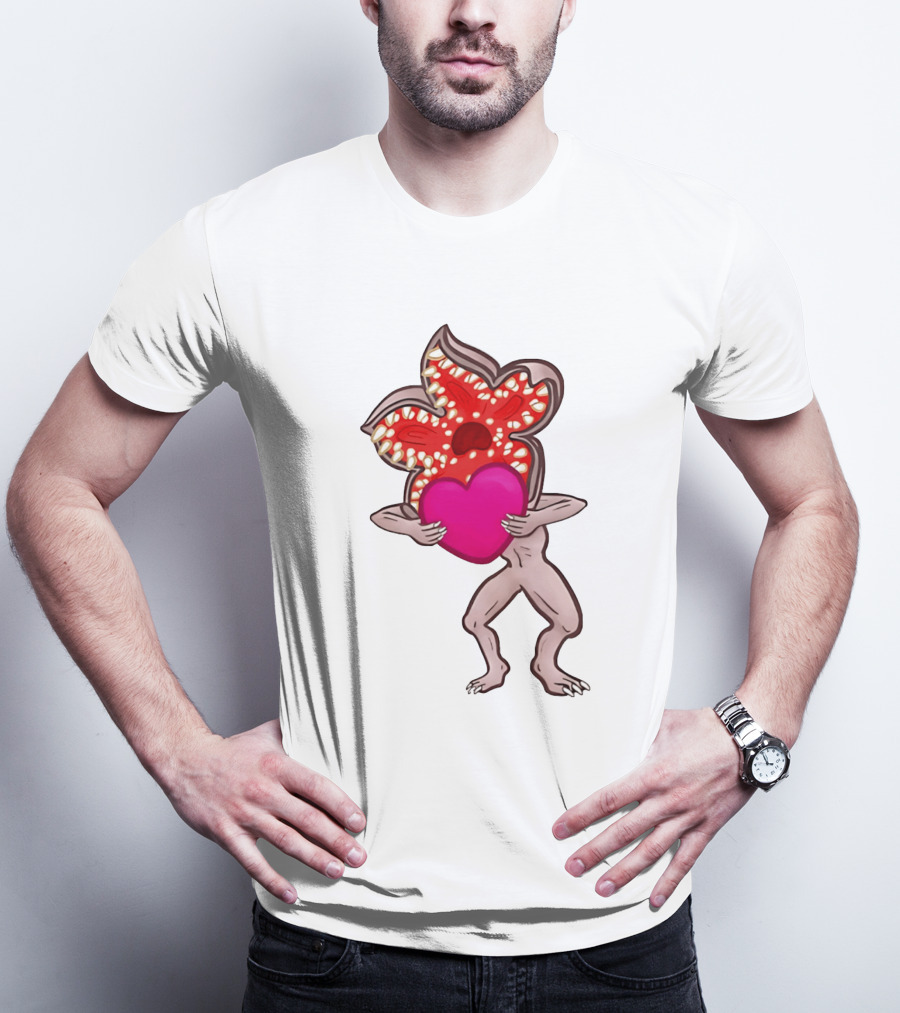 Demogorgon Embracing Heart Valentine Monster T-Shirt