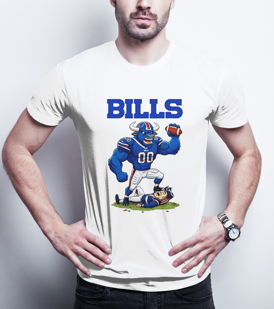 Buffalo Bills Vs New England Patriots Rivalry Comic Character Victory T-Shirt