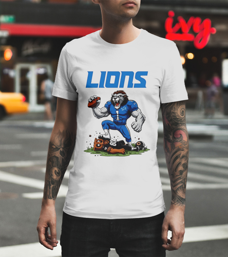Detroit Lions Beat Bears NFL Rivalries Showdown T-Shirt