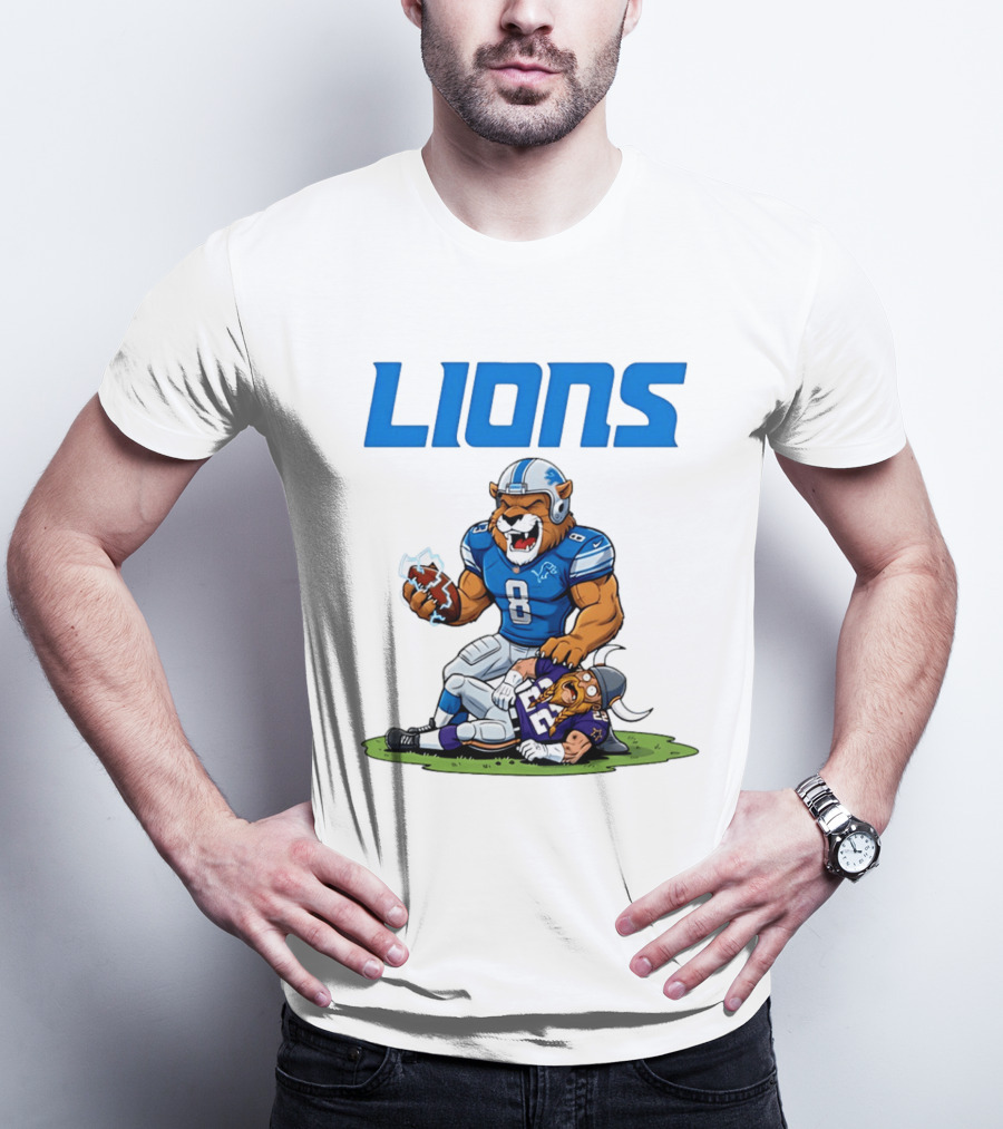 Detroit Lions Vs Minnesota Vikings Rivalry Game Battle T-Shirt